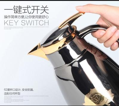 China De nieuwe pot van de huisisolatie van de POTTEN van de het huiskoffie van de Europees-stijlluxe, het vacuüm van het roestvrije staalthermosflessen van de voedselrang glas heet w Te koop