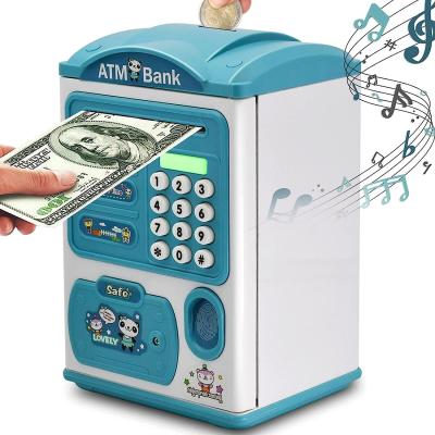 China kids educational financial customs atm password piggy bank blue color mini electronic safe Te koop
