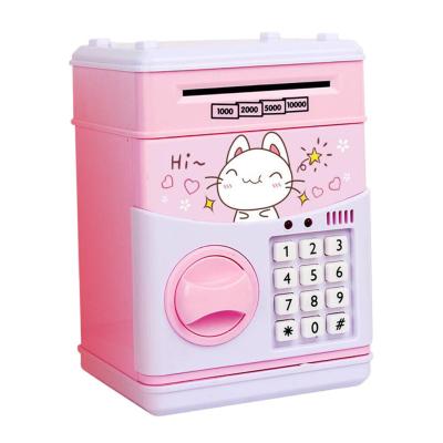 China kids educational financial customs atm password put credit cards piggy bank blue color mini electronic safe Te koop