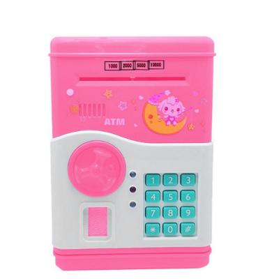 China kids educational financial customs atm password put credit cards piggy bank blue color mini electronic safe Te koop