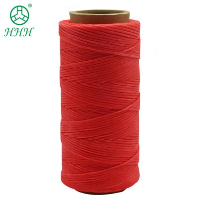 China 210D/16 Hoge sterkte 200M Flat Polyester Waxed Thread 1mm Voor schoenen Naaileer Te koop