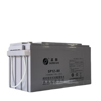 China Sacred Sun Bateria recarregável de chumbo 12V80Ah para energia UPS e armazenamento de energia solar à venda