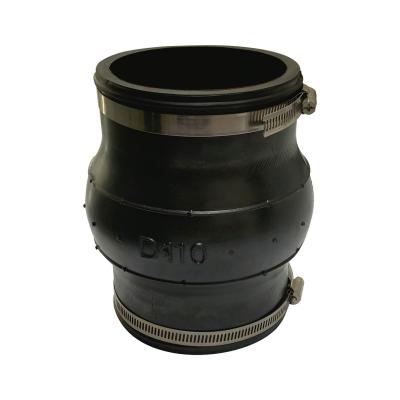 China Dn110 Pvc Pipe Flexible Coupling Clamp Type Rubber Expansion Joint for Plastic Pipes for sale