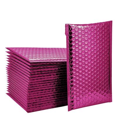 China CTCX Rose Gold Bubble Mail Bags Large Bubble Waterproof Foil Glitter Mailer Packaging Cushion Metallic Poly Bubble Mailer for sale