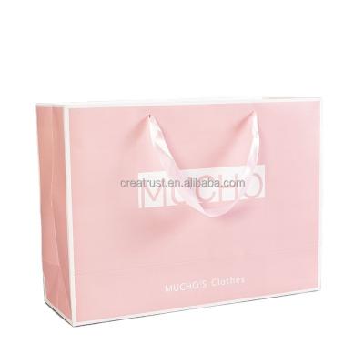 China Creatrust Kraft Food Luxury White Gold Restaurant Private Label Handle Bulk Small Gift Biscuit Packaging Paper Bag for sale