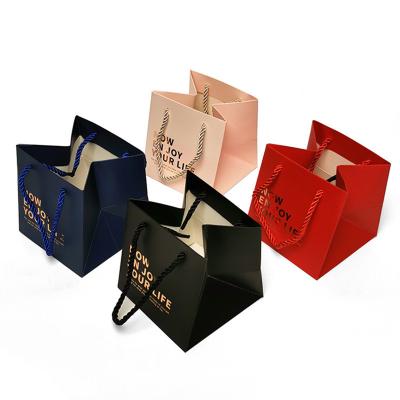China Creatrust Fruit and Vegetable Zipper White Craft Christmas Gift Custom Print String Shopping Apparel Paper Bag for sale