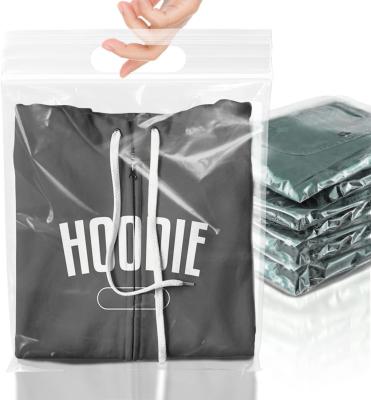 China CTCX Pe Frosted Zipper Clear Plastic Poly Clothes Packaging Bags Small Business Jewelry Zipper Bag With Handle for sale
