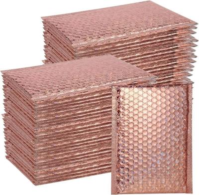 China CTCX Custom Mailing Shipping Metallic Holographic Padded Insulated Mailers Foil Glitter Bubble Mailers Metallic Bubble Gift Bag for sale