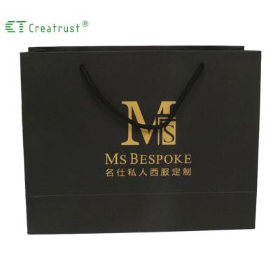 China Creatrust High Quality White Flat Bottom Kraft Paper Handle Shopping Gift Kebab Wholesale Fancy Wedding Favor Boutique Bags for sale