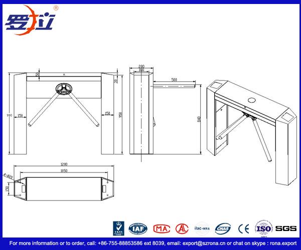 Ворота турникета треноги решения управления доступом с нержавеющей сталью 304 рангов