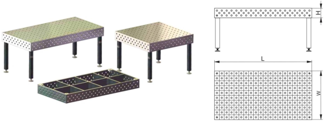 D28 Welding Table technical specifications diagram