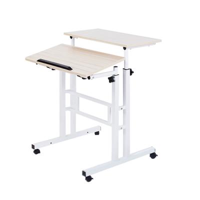 China Metal Frame Wood Board Height Adjustable Small Size Study Table for sale