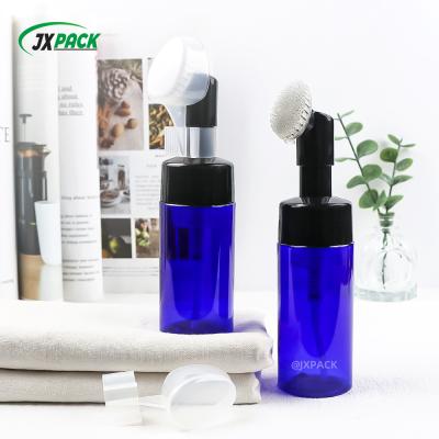 Cosmetic Foam Pump Bottles 200ml Pink PET Foam Bottle With Silicone Brush