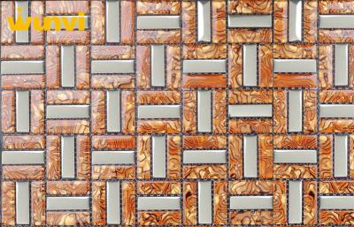 Cina × decorativo all'aperto 3 mattonelle della parete del mosaico 3 di vetro con colore dell'acciaio inossidabile in vendita
