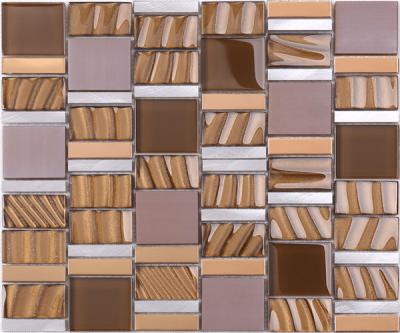Cina il × 15 mattonelle di vetro metalliche della cucina del chip da 15 millimetri per Backsplash mura il mosaico in vendita