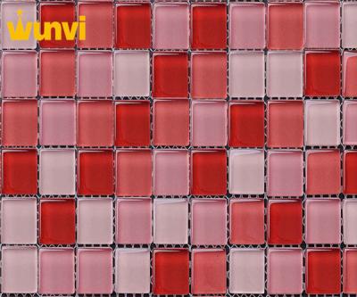 Cina Tessere di vetro resistenti all'acido di scintillio rosso e rosa per la piscina in vendita