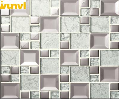 Cina 5 sfaccettature nessun mattonelle della parete del mosaico dello specchio dell'argento di radiazione con il chip di vetro in vendita