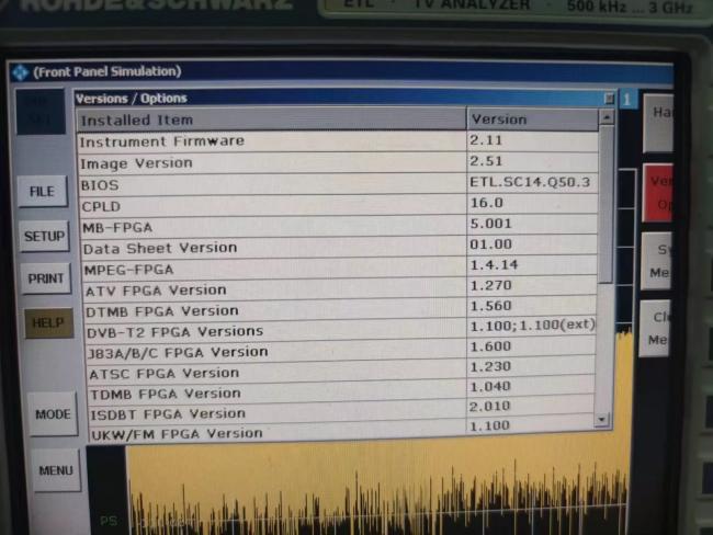 Side view of R&S ETL spectrum analyzer showing ventilation and connectors
