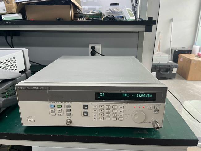 HP Agilent 83712B RF Signal Generator side view with ports