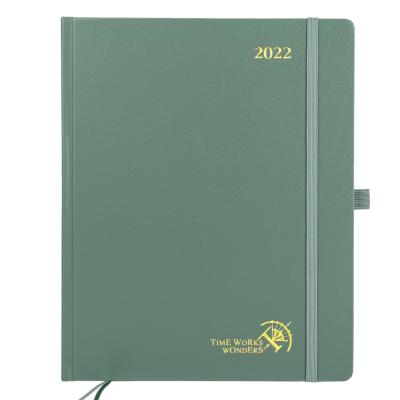 China Tampa feita sob encomenda do couro sintético de Planejador semanal Green do estudante de Casebound à venda