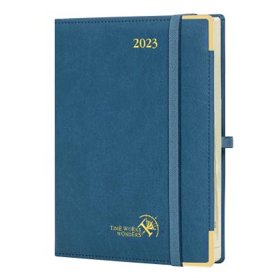 China Night Blue 6.5''X8.5'' 2023 Planner Weekly And Monthly Pu Hardcover for sale
