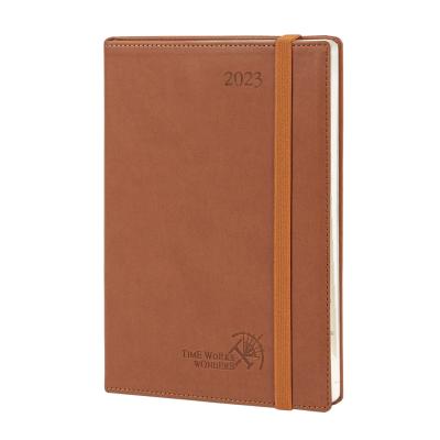 Cina Brown Softcover 2023 Medium Weekly Planner 2 Page Layout FSC Certified in vendita