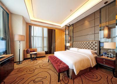 Cina Colore su misura mobilia dorata della camera da letto dell'albergo di lusso del cuoio di stile facoltativo in vendita