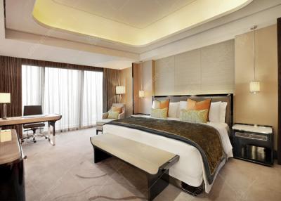 Cina Mobilia della camera da letto dell'albergo di lusso di legno solido con l'ingresso dell'hotel del tavolo della presidenza del marmo della sedia del tessuto in vendita