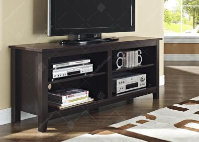 China A mobília preta do apartamento ajusta a tabela de console da tevê com shelving ajustável, armário escuro da tevê da madeira 16 x 58 x 24 polegadas à venda