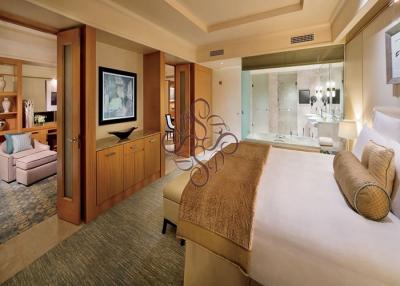 Cina cuoio degli insiemi della mobilia della camera da letto dell'hotel/superficie cinque stelle del tessuto in vendita