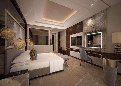 Cina Mobilia su misura della camera da letto dell'albergo di lusso/letto cinque stelle ISO9001 ISO14001 dell'hotel in vendita