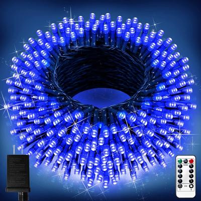 Cina Blu delle luci della corda di Natale all'aperto con la decorazione del temporizzatore di modi & di memoria della ripresa esterna 8 per la casa in vendita