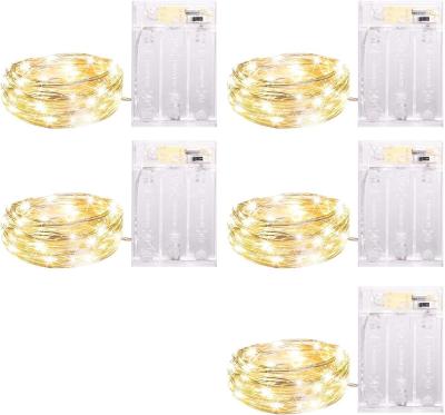 Китай IP65 Warm White Battery Operated 20 Led String Lights With Timer On Silver Wire Christmas Decor продается