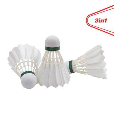 中国 Duck Feather Material 3in1 Badminton Shuttlecock More Tough Cork and Support 販売のため
