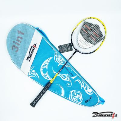 Cina High Quality Customized Logo Half Carbon Graphite Badminton Racket Racquet DMS45 with String Cover Bag in vendita