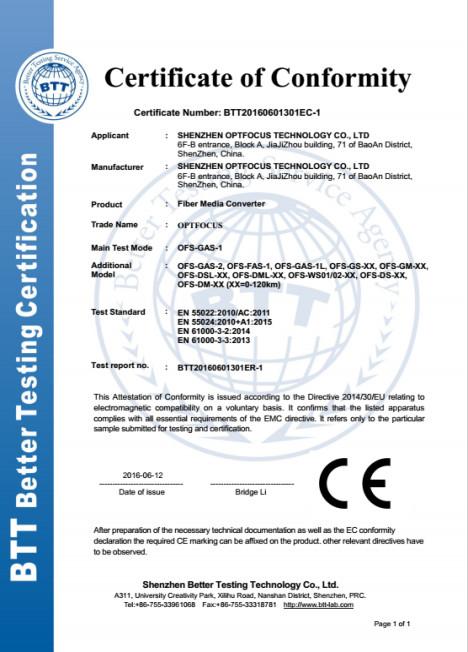 CE - Shenzhen Optfocus Technology Co., Ltd.
