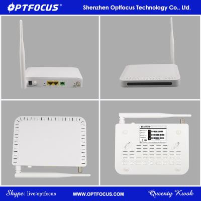 中国 FTTH装置GPON OLT ONU EPON GEPONボーザのタイプ1GE 1FE CATV WIFI 12V 0.5A 販売のため
