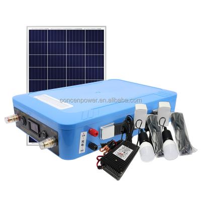 中国 Pure Sine Wave Blue Portable Solar Energy Generator 12.8V With External Battery 販売のため