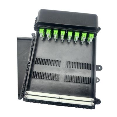 中国 4Gネットワーク FTTH 屋外防水 黒 IP65 8コア 16コア PP 1*8 PLC スプリッター 光ファイバー光配送箱 販売のため