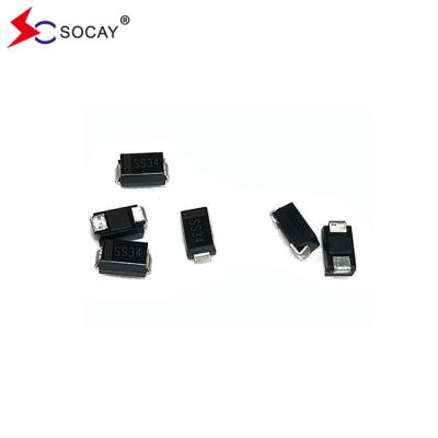 Cina 30V 3A 100A 500pF Schottky Diodo di barriera SS33A in DO-214AC ((SMA) pacchetto in vendita
