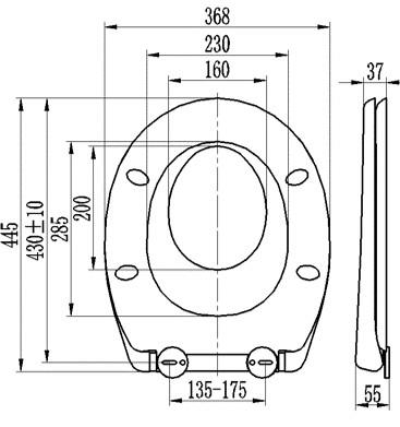 European Style Family Toilet Seats with Magnet Design Soft Close Quick Release