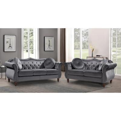 Cina ODM OEM fabbrica di mobili da soggiorno prezzo all'ingrosso 3 posti SOFA 3+2 posti Loveseat appoggiare braccio in tessuto vellutato lusso in vendita