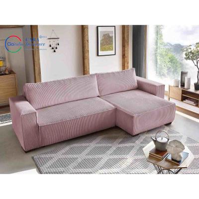 Cina Arredamento del soggiorno Comodo Spugna elevata elastica Divano rosa Divano d'angolo moderno Letto in vendita