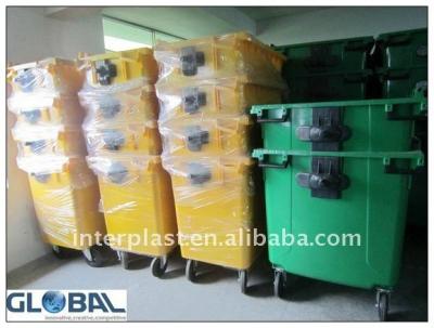Cina Vendi 1100L il bidone della spazzatura di plastica con 4 ruote, il secchio della spazzatura dell'HDPE, contenitore di rifiuti in vendita