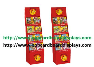 China Soportes de exhibición de papel reciclados con el barniz brillante para la revista con color rojo en venta