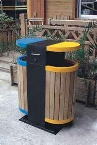 China Papeleras de reciclaje dobles del jardín de la lado-abertura de la colección para el scool, parque en venta