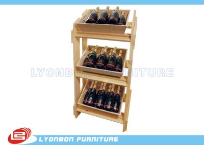中国 小売店のための自然な MDF の木製の陳列台 SGS/自由で永続的なワインの表示棚 販売のため