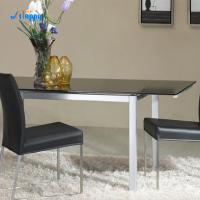 Quality 170*70cm Eco Friendly Extendable Glass Top Table Staining Resistant DT-914-110 for sale