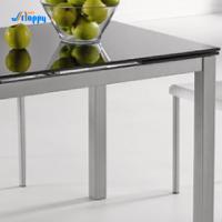 Quality 700mm Width Bespoke Glass Extendable Dining Table With Metal Legs DT-914-110 for sale