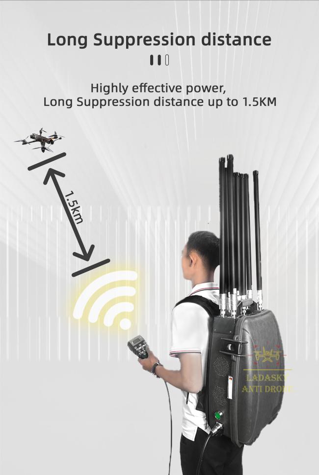 Anti Drone Detection Backpack 200-1020 MHz 2.37-2.52 GHz 5.1-5.2 GHz 5.72-5.88 GHz Customizable Frequencies and Power 4